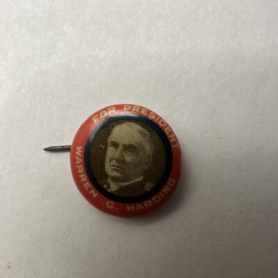 1920 Warren Harding for President pin back button Great condition 1/2 ...