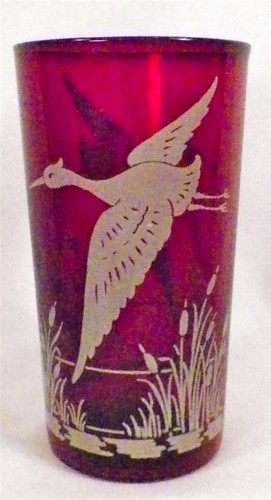 Royal Ruby Tumbler Flying Geese Anchor Hocking 1950s Mid Century Modern ...