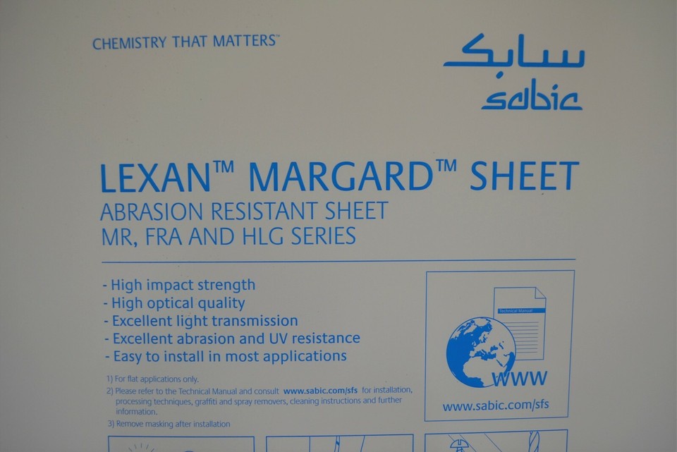 Polycarbonate Scratch Resistant Clear Sheet MR10 Lexan 1/8" CHOOSE A ...