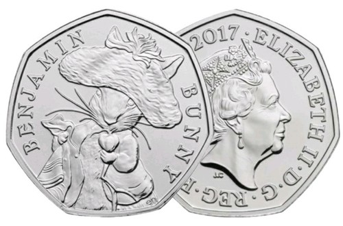 Peter Rabbit Benjamin Bunny 2017 Collectible 50p Coin Beatrix Potter ...