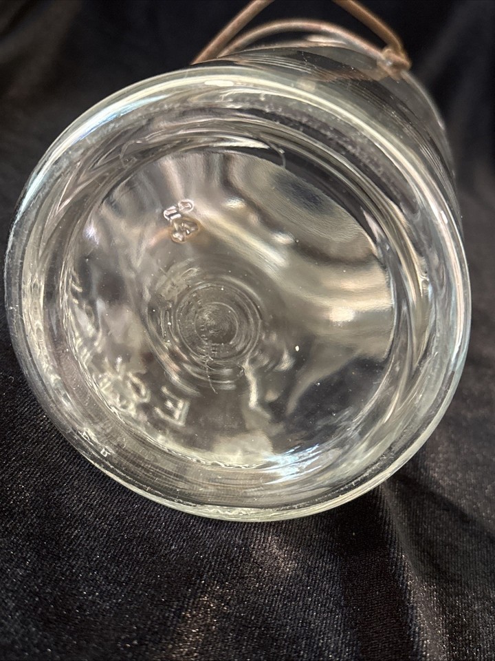 Vintage Ball Eclipse Wide Mouth Quart Mason Jar Glass Lid Wire Bail | eBay