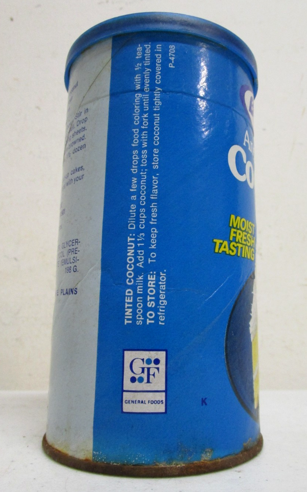 VTG 1970s NOS GENERAL FOODS BAKER'S ANGEL FLAKE COCONUT CAN GROCERY ...