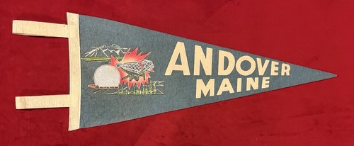 Vintage 17 Inch Andover Maine Travel Pennant with Original Stamp on the ...