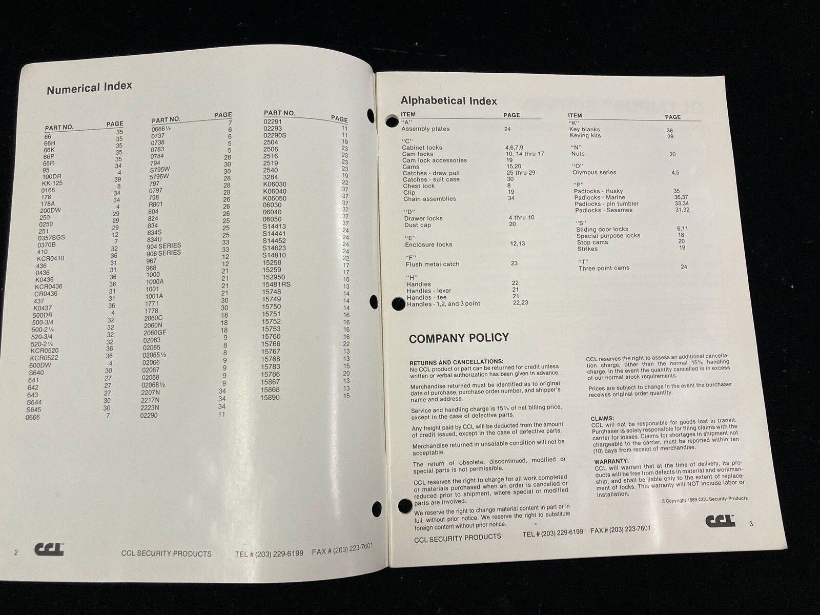 CCL SECURITY PRODUCTS, PADLOCKS AND CABINET HARDWARE CATALOG, 1989 | eBay