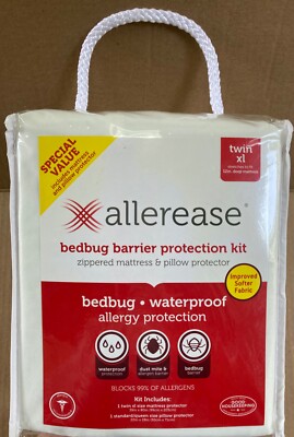 NEW Allerease Twin XL 2-Pc BedBug Allergy Waterproof Protection Mattress Pillow | eBay