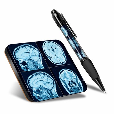 1 x Square Coaster & 1 Pen - Brain CT Scans Hospital Doctor Surgeon ...