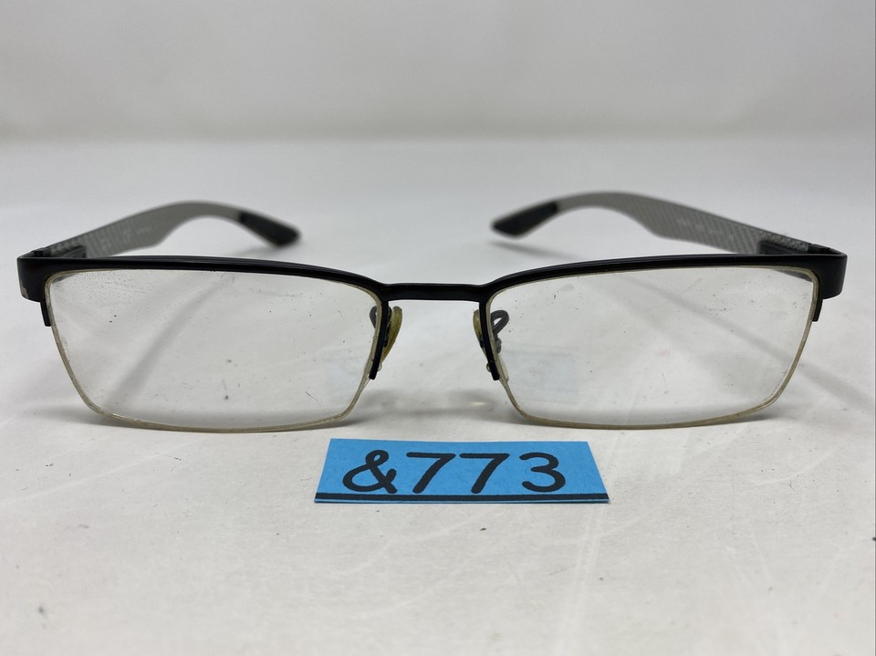 Ray Ban RB 8412 2503 54-17-145 Black Metal Half Rim Eyeglasses Frame ...