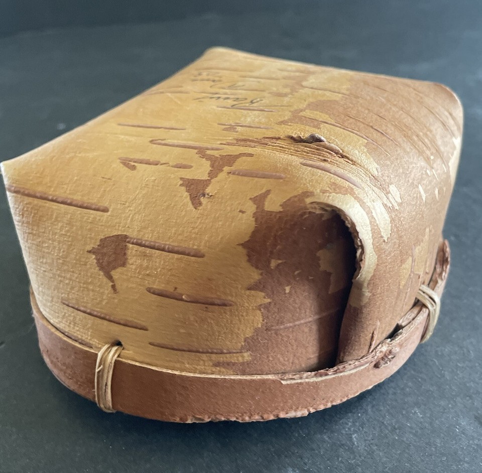 2005 Barry Dana Penobscot Indian Birchbark Basket Solon, Maine Signed ...