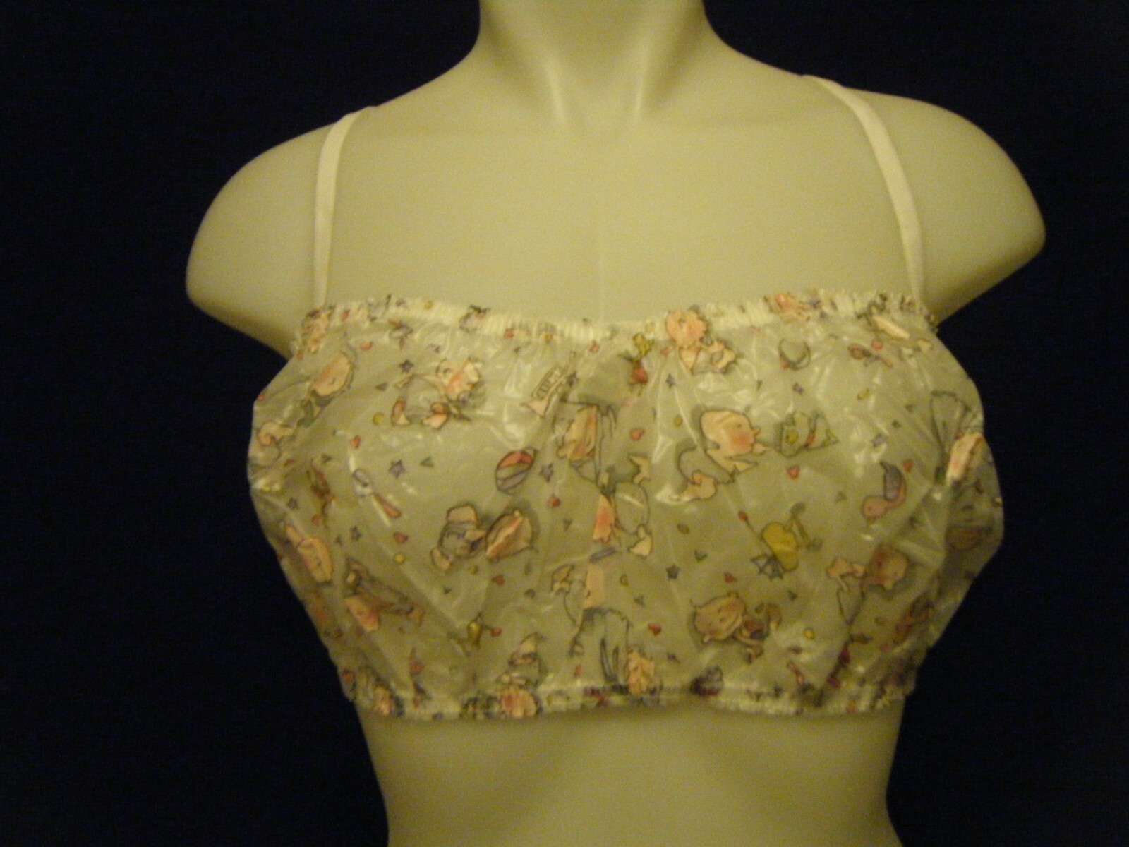 BABY PRINT PVC VINYL BRA / TOP. S, M,L,XL TUBE TOP, POOL/CLUB WEAR ...