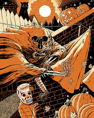 Halloween Ghoul Vintage Drawing High Res Giclee 8x10 Print | eBay