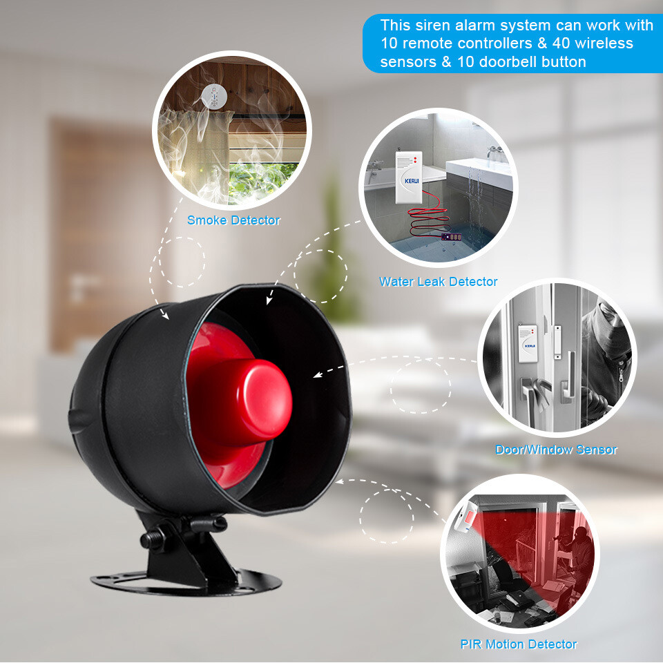 Wireless Alarm System Home Security Standalone Garage Burglar PIR ...