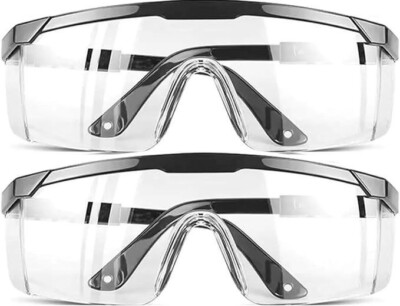 Safety Glasses clear Anti-Fog Goggles Over-Spec Glasses Protective Eye ...