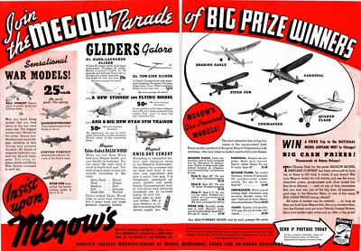 Megow Airplanes 1940 Print Ad Ephemera Wall Art Decor Model Contest | eBay