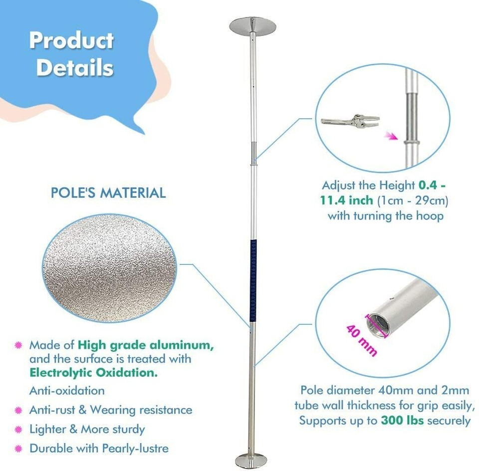 Transfer Pole Security Grab Bar Floor to Ceiling Pole Handicap Bed ...