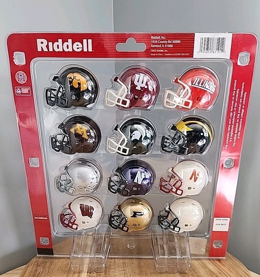 Big 10 Conference Riddell Revolution Pocket Size Helmet Set! Date Code ...