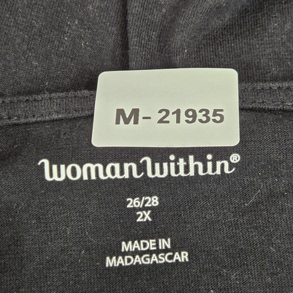 Woman Within Women Shirt 2X (26/28) Black Floral Scoop Neck Pullover | eBay