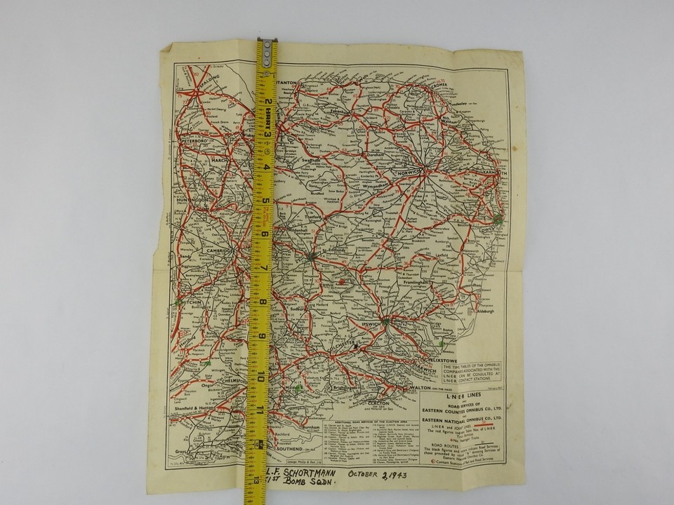 Vintage 1943 LNER Lines Map Military England WWII Named Soldier Railway ...
