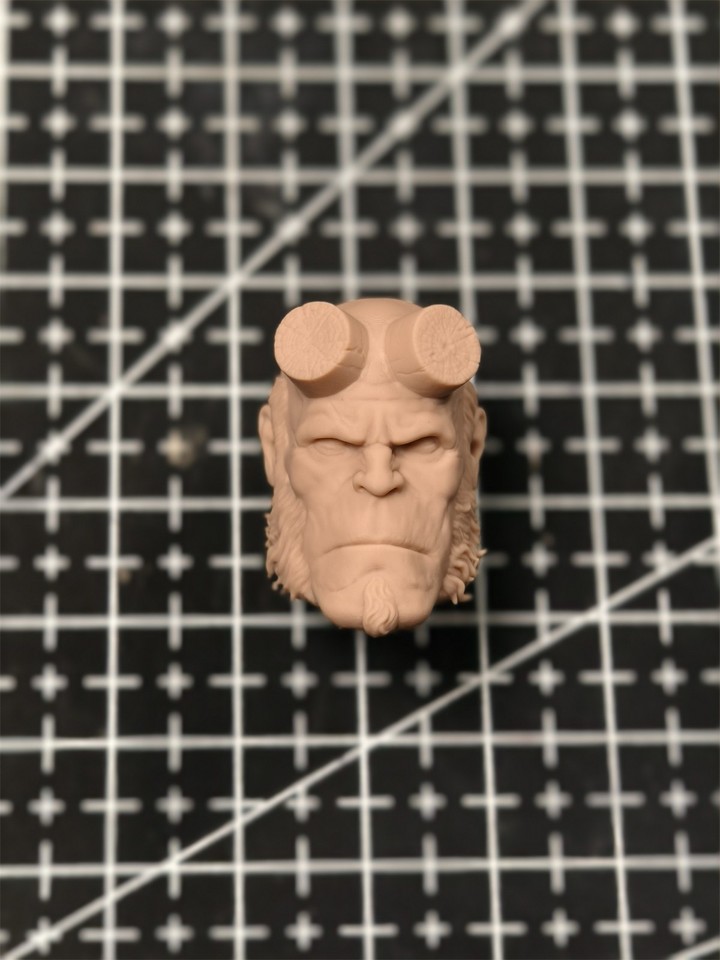 1/12 1/4 1/6 1/18 Unpainted Hellboy Comics Baron Head Carved Model Toys ...