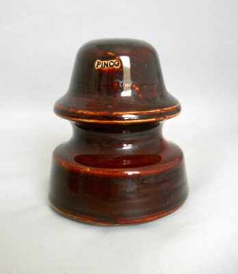Ceramic Insulator, Pinco, Brown Glaze, Vintage Electric Insulator | eBay