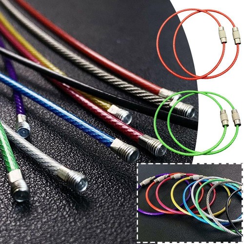 Heavy Duty Keyring Screw Locking Wire Key Keychain Stainless Steel ...