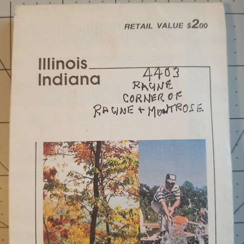 ILLINOIS INDIANA Street Map 1983 AAA Travel Road Highway GOOD Tear on ...