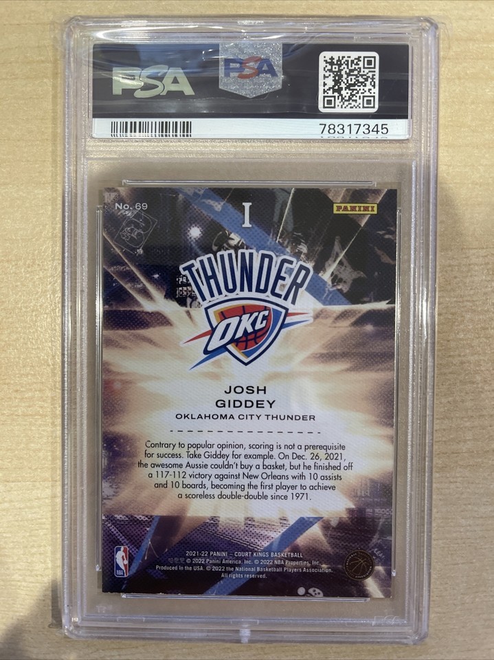 Josh Giddey 2021-22 Court Kings Rooke Level I - PSA 9 *MINT* OKC ...