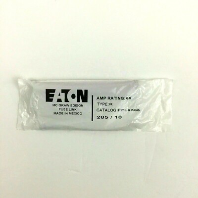 Eaton FL6K65 Fuse Link 65A 27kVAC Type K - 1 Unit NOS SEALED | eBay