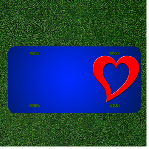 Custom Personalized License Plate With Add Names To Red Heart Outline ...