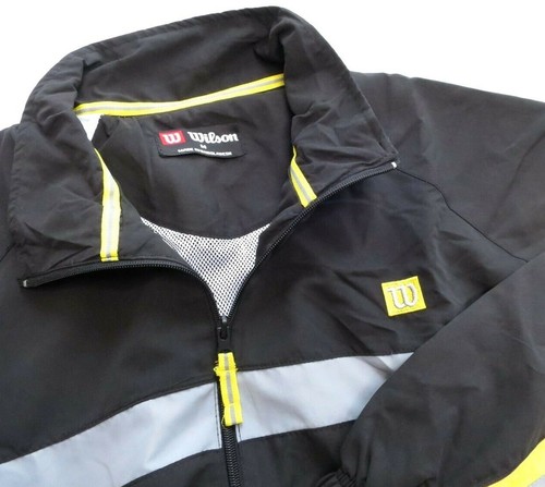 WILSON Striped Gray Windbreaker Logo Jacket VINTAGE 2000's DEADSTOCK ...