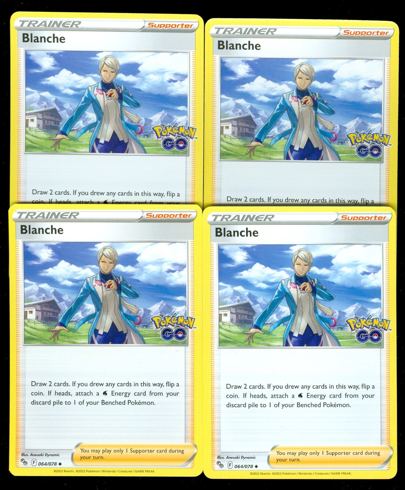 Pokemon BLANCHE 064/078 - Pokemon GO - - MINT 4X | eBay