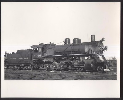 PHOTO ACL ATLANTIC COAST LINE RAILROAD LOCOMOTIVE #8000 & TENDER | eBay