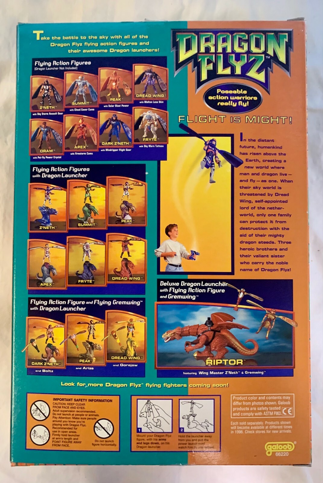 Dragon Flyz 'Z'NETH' Launcher Flying Toy Galoob 66220 New Vintage 1995 ...