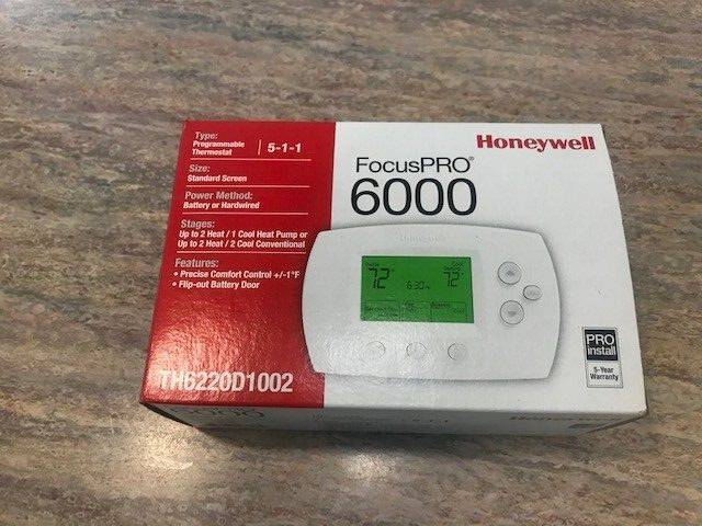 HONEYWELL PROGRAMMABLE THERMOSTAT FOCUS PRO 6000 WHITE TH6220D1002 | eBay