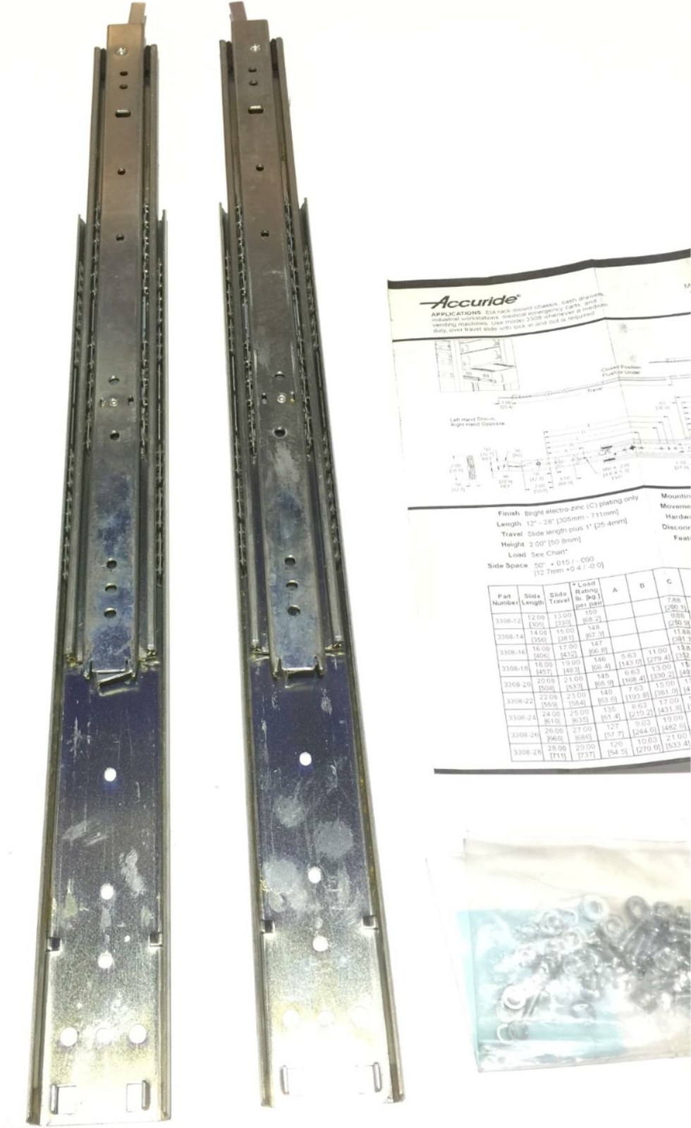 Accuride International C3308-18D, Accuride Model 3308 - Over Travel ...
