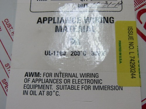 WEICO 2224/19UL-2 Qty of 995 per Lot 24AWG WIRE RED STRAND TEFLON; 300V ...