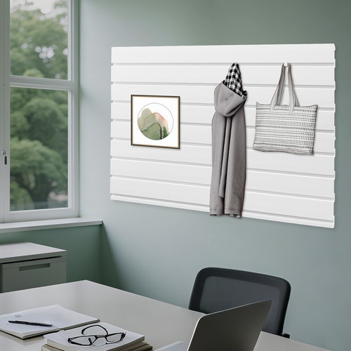 8*4ft Slat Wall Panel, Wall Mounted PVC Wall Storage Panel, Wall ...