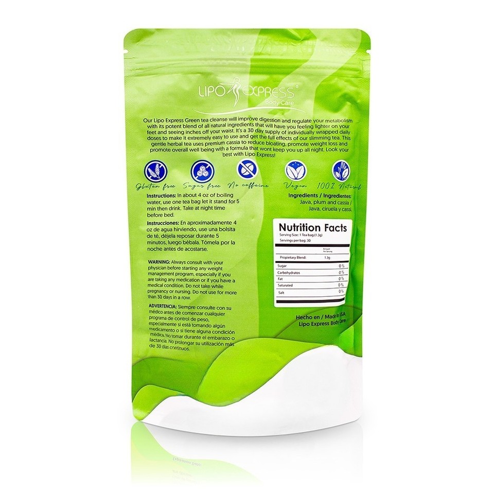 10 PACK - LIPO EXPRESS NATURAL SLIMMING - GREEN TEA - WEIGHT CONTROL ...