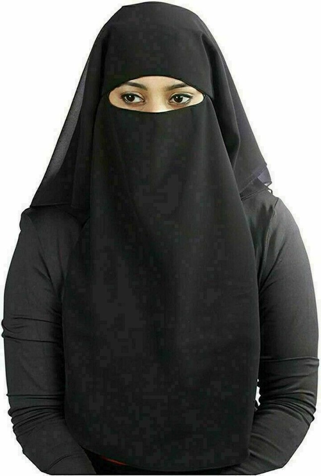 NIQAB MUSLIM HIJAB/NOSE PIECE THREE LAYER ISLAMIC BLACK COLOUR | eBay