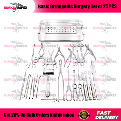 Basic Orthopedic Surgery Set of 25 PCS of Surgical Instruments With Box | eBay