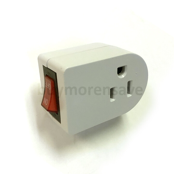 1 PC 3 Prong Grounded Single Port Power Adapter For Outlet With On/Off ...