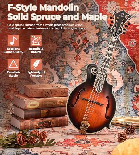 F-Style Mandolins Instrument, Solid Spruce and Maple, F-Style Classic ...