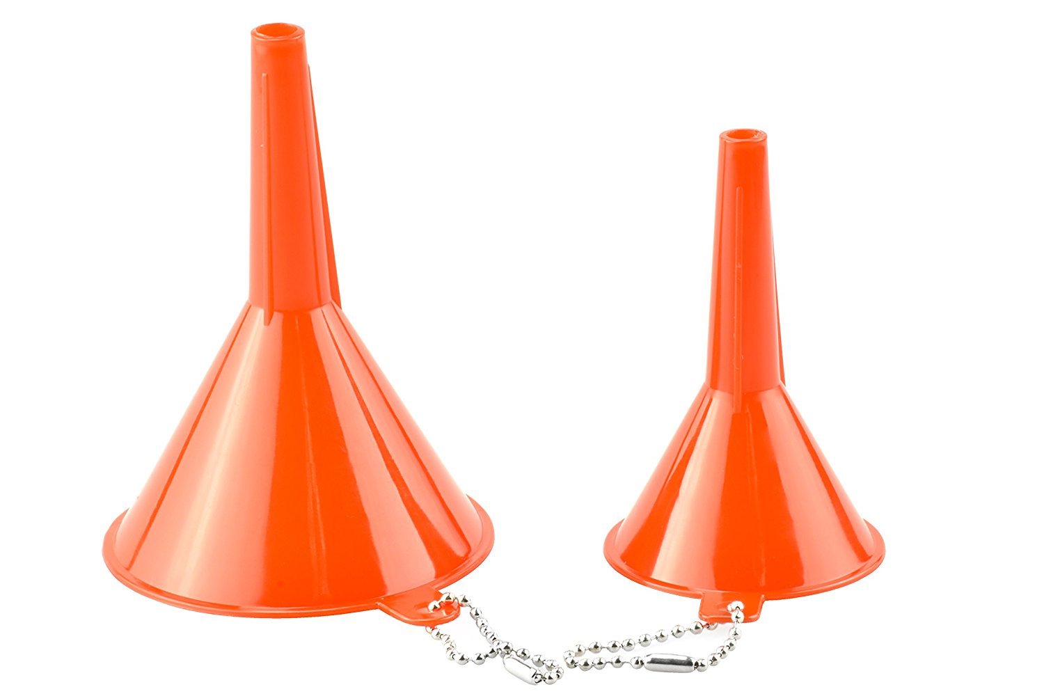 2-Piece Funnel Set with Ball Chain Auto Home or Kitchen 2" & 2 3/4 ...