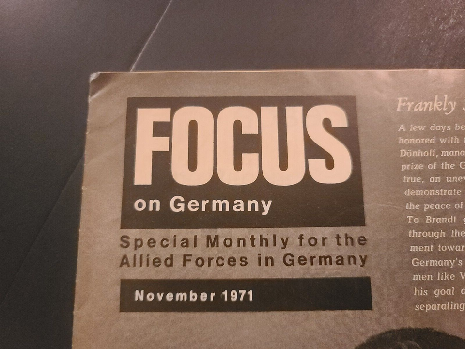 Vintage November 1971 Focus on Germany 16 Page Magazine | eBay