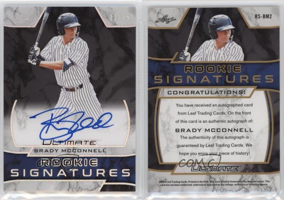 2019 Leaf Ultimate Silver Spectrum /15 Brady McConnell #RS-BM2 Auto nd3 ...