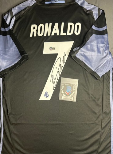 Cristiano Ronaldo Signed Autographed Soccer real madrid Jersey Beckett ...