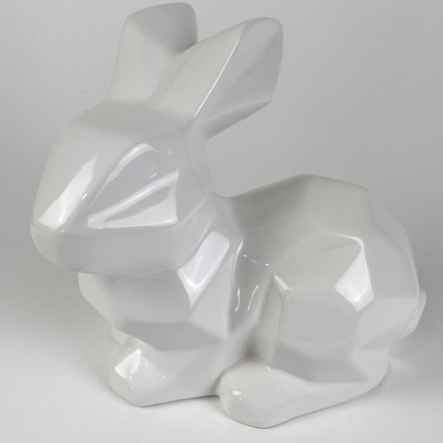 Vintage Cubist Geometric Design Pottery Rabbit Statue Figurine ...