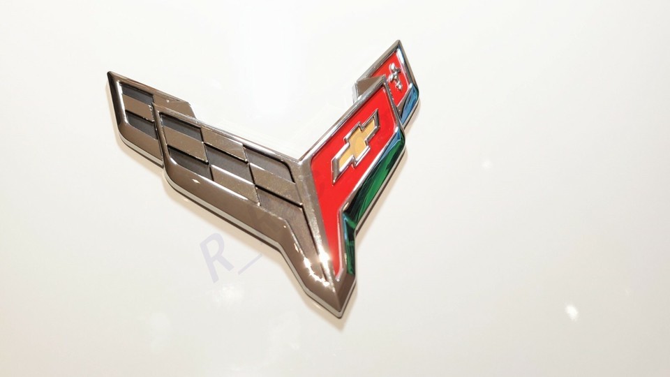 2020+ Chevrolet C8 Corvette Chrome Front Rear Emblems Fit 3PCS Kits ...