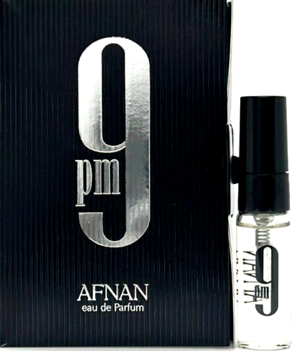 Afnan 9 PM Men Sample Vial 0.09 oz 3 ml Eau De Parfum Spray On Card ...
