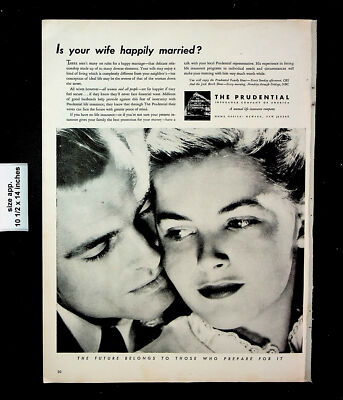 1946 Prudential Insurance Company Life Woman Married Vintage Print Ad ...