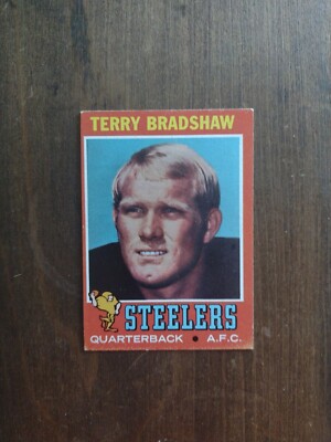 1971 Topps 156 Terry Bradshaw ROOKIE Pittsburgh Steelers HOF NO CREASES ...